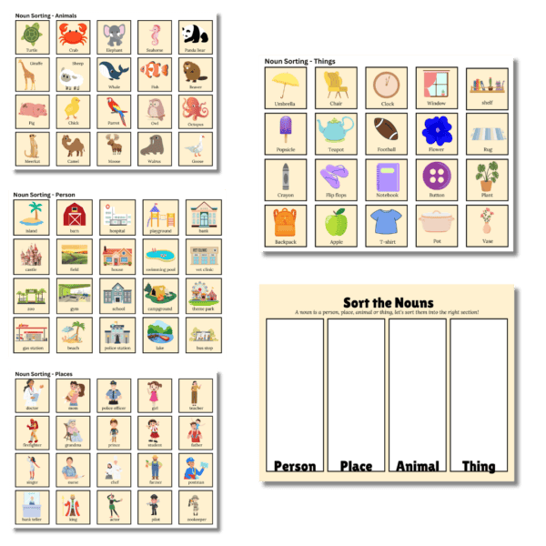 Busy Activity: Noun Sorting - Digital Bakerie Shop