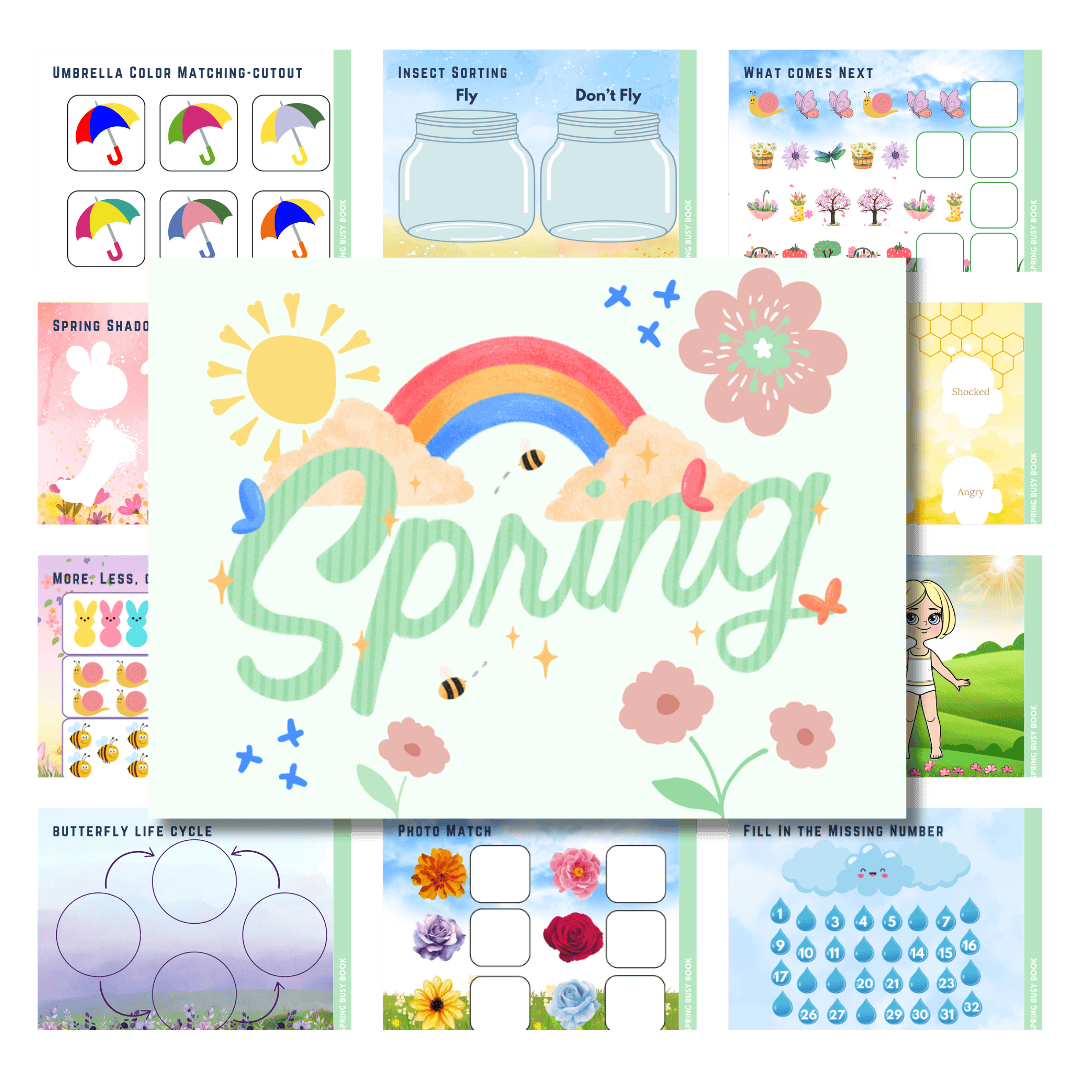 Spring Busy Book in Light Green - Digital Bakerie Shop