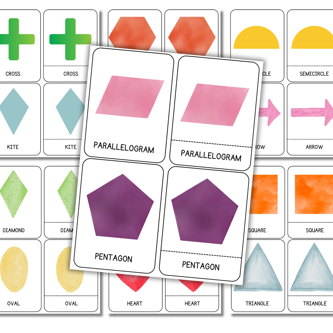 Shapes 3-Part Flashcards - Digital Bakerie Shop