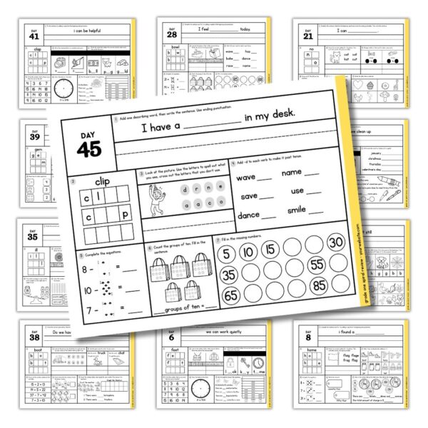 Morning Work Spiral Review for Grade 1 (Full Term) - Digital Bakerie Shop