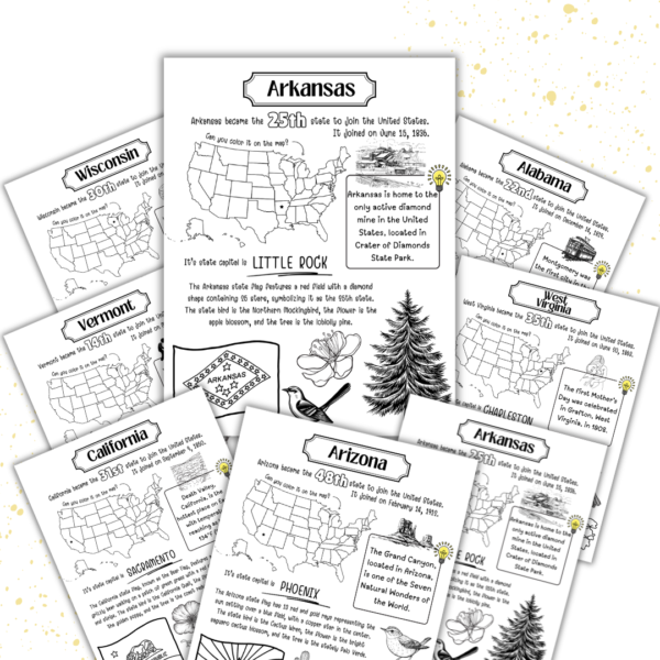 US State Symbol Worksheets - Digital Bakerie Shop